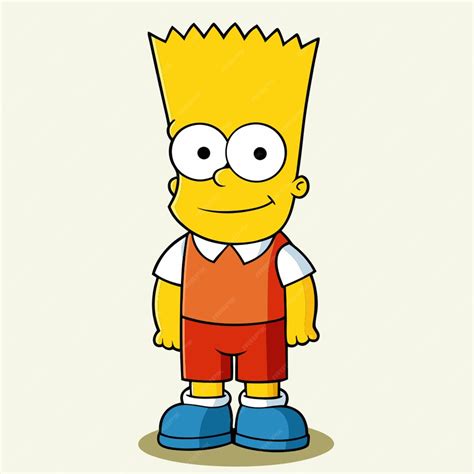Bart Simpson Stand Vector Ilustração Desenho Animado Vetor Premium