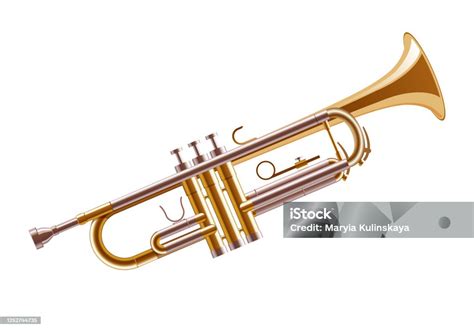 흰색에 고립 된 트럼펫 재즈에 대한 스톡 벡터 아트 및 기타 이미지 재즈 트럼펫 금 금속 Istock