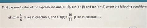 Solved Find The Exact Value Of The Expressions