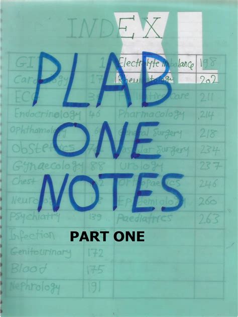 Plab One Note Part One Pdf