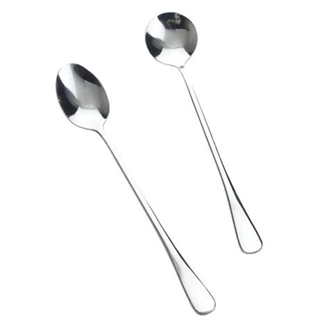 Badu Bg Лъжица за кафе и чай с дълга дръжка от неръждаема стомана Проста лъжица за разбъркване