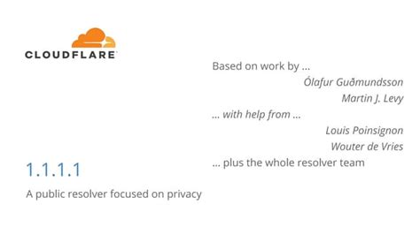 dns resolver 1 1 1 1 from cloudflare ppt