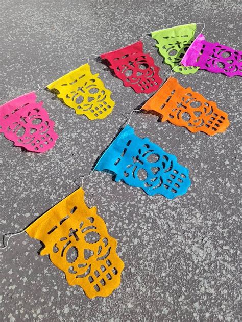 Mini Catrin Papel Picado Banner Sugar Skull Dia De Los Etsy