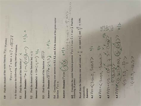 solved 5 0 find the domain of the vector function r t 8