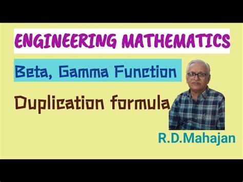Duplication Formula I Beta Gamma Function I Engineering Mathematics Video Lecture Crash