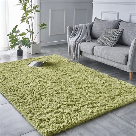 Amazon TABAYON Shag Area Rug 4 X6 Green Indoor Ultra Soft Plush