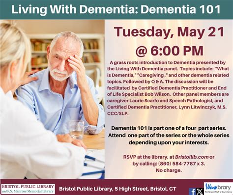 Event Postponed Living With Dementia Dementia 101 Bristol Public