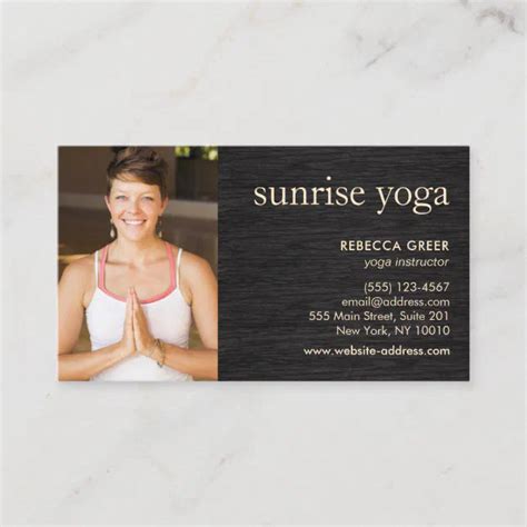 Carte De Visite Lotus Dor Sur Le Bois Yoga Photo De Lenseignant