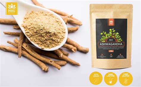 Holi Natural Premium BIO Ashwagandha Racine En Poudre 500g VRAIE