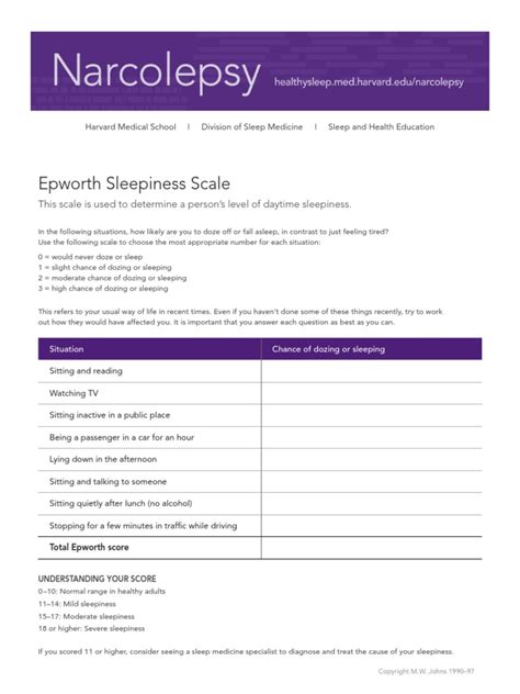 Epworth Sleepiness Scale Pdf