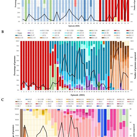 Sars Cov 2 Low Frequency Lineages Identified Over Time A The Bars Download Scientific