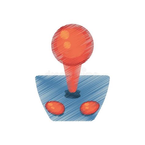 Drawing Joystick Controller Retro Game Stock Illustration