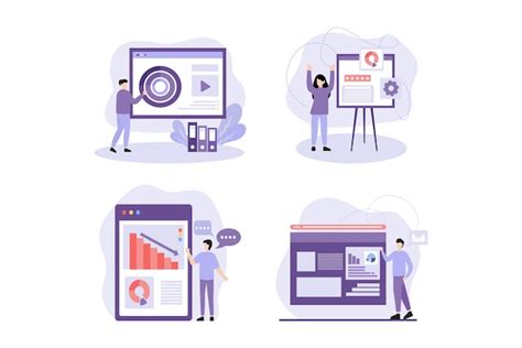 Premium Vector Business Flat Bundle Design Illustration