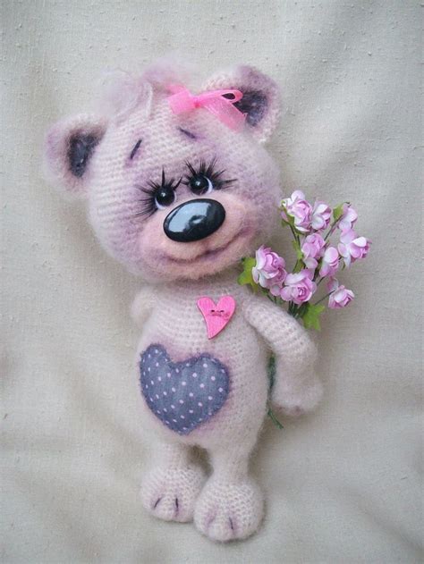Pdf Мишка Валентинчик Бесплатный мастер класс схема и описание для вязания игрушки амигуруми