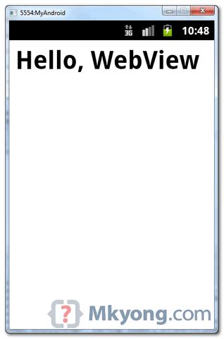 Android WebView Example Mkyong