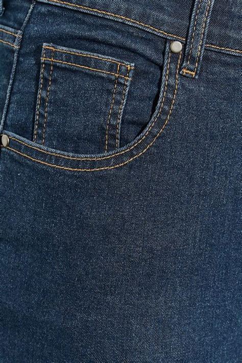 Plus Size Blue Side Split Straight Leg Jeans Yours Clothing
