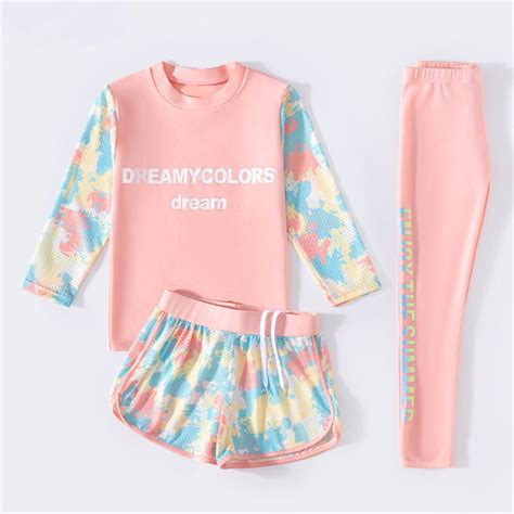 【楽天市場】キッズ水着 女の子 セパレート 水着 3点セット ジュニア水着 トップス ショートパンツ ロングパンツ 90 100 110