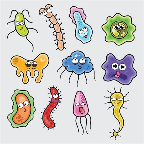 Premium Vector Bacteria Cartoons With Cute Expressions