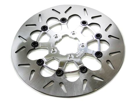 Rear Floating Round Disc Rotor With Polished Carrier Fits Big Twin Sportster Up