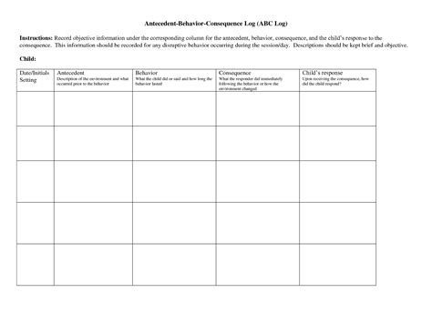Behavior Abc Chart Printables Askworksheet