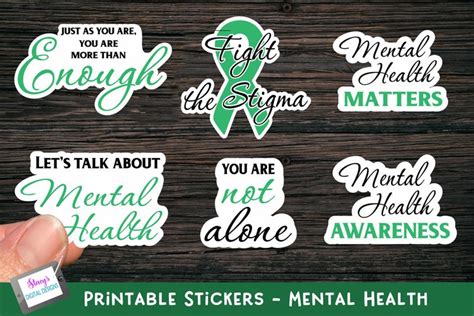 Mental Health Sticker Bundle 6 Mental Health Stickers