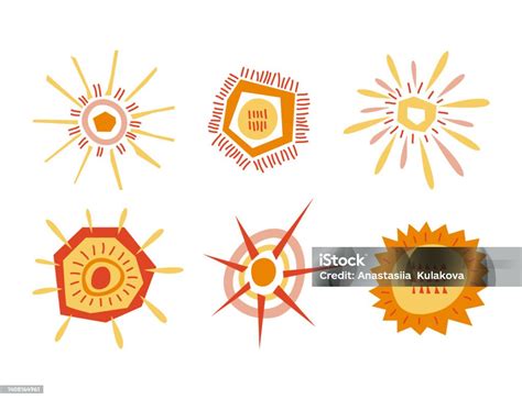 Set Of Different Suns Stock Illustration Download Image Now