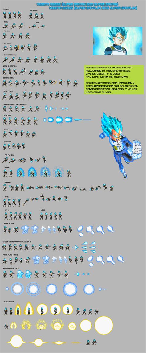 Vegeta Super Saiyajin Saiyan Blue Jus Sprites By Arksalazarx31 On