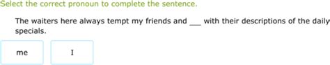 IXL Compound Subjects And Objects With I And Me Grade 8 English Language Arts
