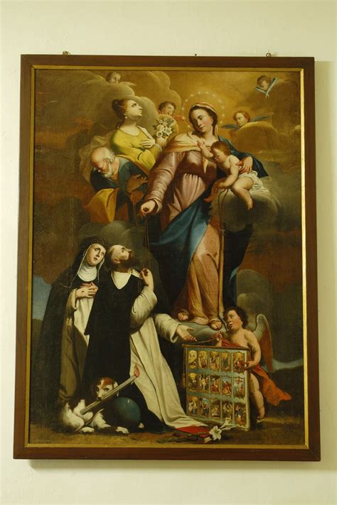Ambito Friulano Sec XVII Madonna Del Rosario Con Santi Domenicani