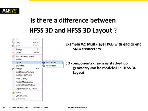Hfss 3d Layout Phi Vs Hfss Cad Classic Ppt