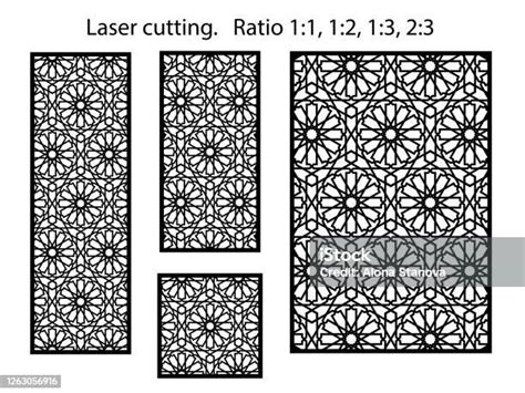 阿拉伯語 Cnc 向量面板鐳射切割阿拉伯文樣式的內部分區範本數控裝飾面板向量圖形及更多數控機床圖片 數控機床 伊斯蘭教 模板 Istock