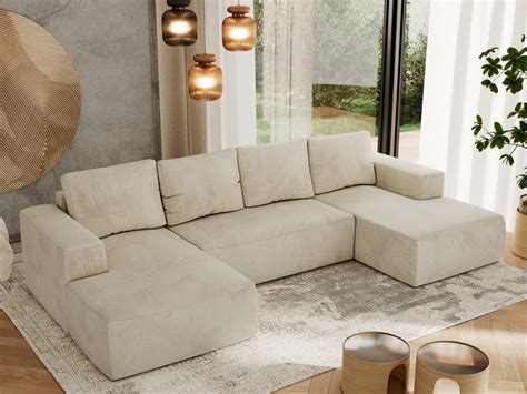 Mks MÖbel Ecksofa Trentino U Set Lose Kissen Couch U Form