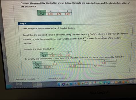 Solved Consider The Probablity Distribution Shown Below
