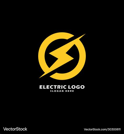 Electric Power Logo Design Element Royalty Free Vector Image