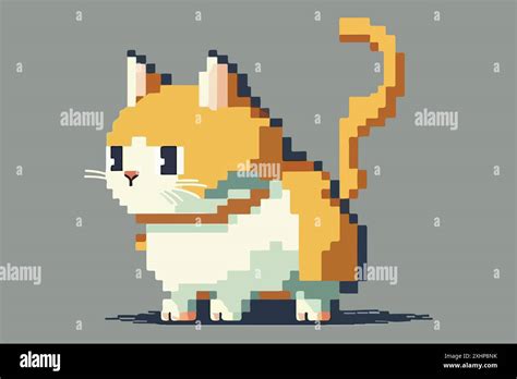 Cat Pixel Vector Illustration Stock Vector Image And Art Alamy