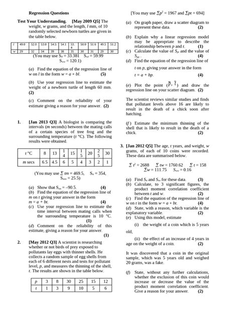12 Linear Regression Ws Pdf