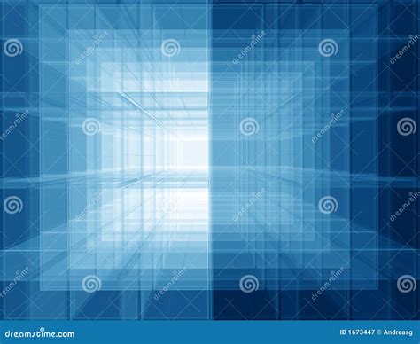 Virtual Blue Space Stock Illustration Illustration Of Architecture