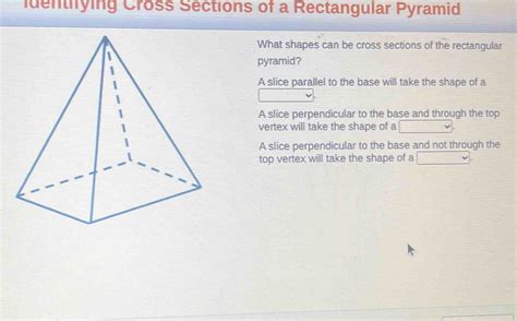 Solved Identifying Cross Sections Of A Rectangular Pyramid What Shapes Can Be Cross Sections Of