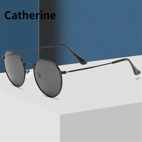 Classic Round Frame Polarized Sunglasses Personalized Metal Pattern