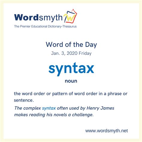 Wotd Syntax Wordsmyth Blog
