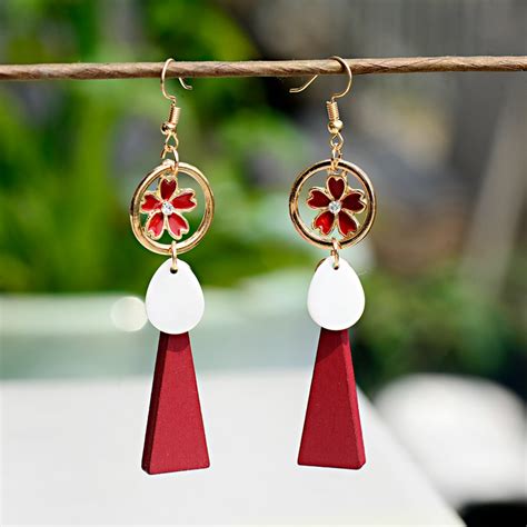 Boucles D Oreilles Pendantes Fleur Arbrobijoux