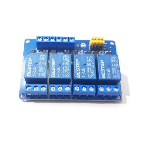 Módulo Relé 4 Canais 3v 10a Com Borne Kre Para Esp32 Makkers