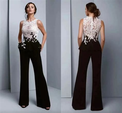 Stylish Black And White Lace Black Prom Dress With Pockets And See