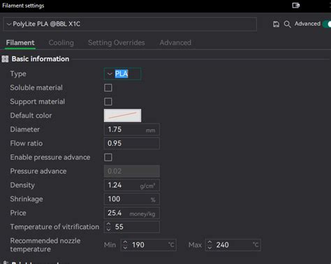 Allow For X Y And Hole Compensation To Be A Filament Based Setting Feature Requests Bambu