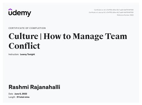 Rashmi Rajanahalli On Linkedin Udemy Course Completion Certificate