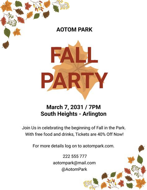 Free Fall Party Flyer Templates Free Printables