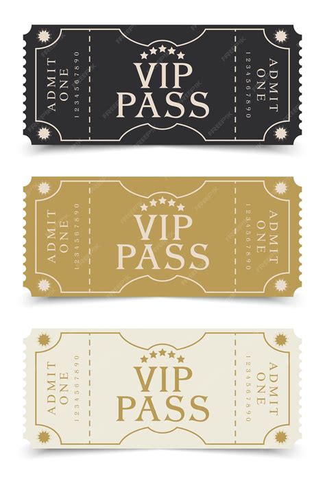 Pases Vip En Diseño Retro Conjunto De Plantillas De Entradas