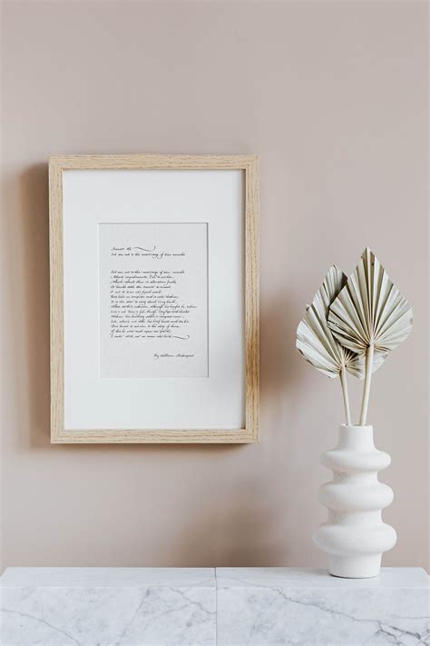 Sonnet 116 Shakespeare Framed Calligraphy Print William Shakespeare