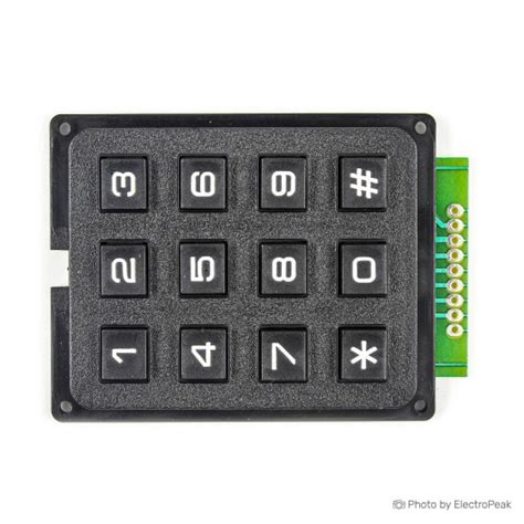 4x3 Membrane Matrix Keypad Module Electropeak