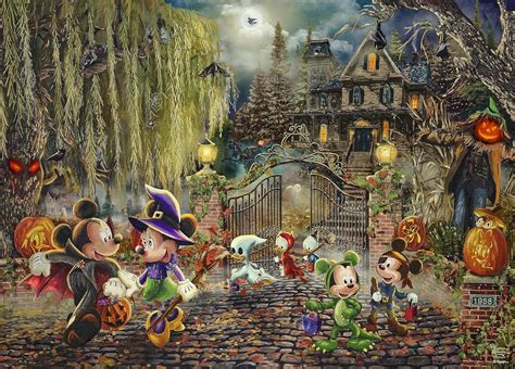 Ceaco Thomas Kinkade Disney Mickey And Minnie Halloween Fun
